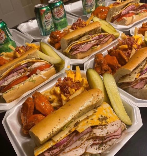 DELI SUB WITH SWEET WINGS AND CHEESE FRIES - Nine Recipes