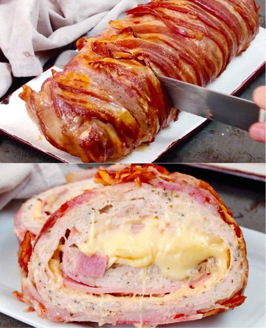 Bacon Wrapped Chicken Meatloaf - Easy Family Recipes