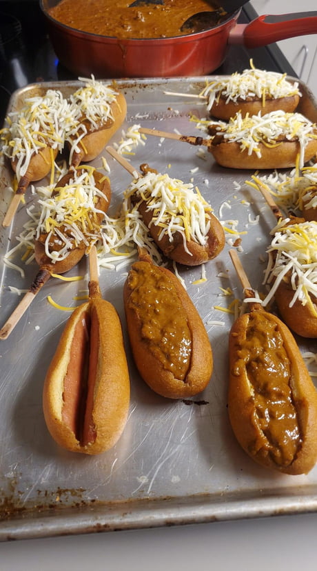 Chili Cheese Corn Dog Recipe - Nine Recipes