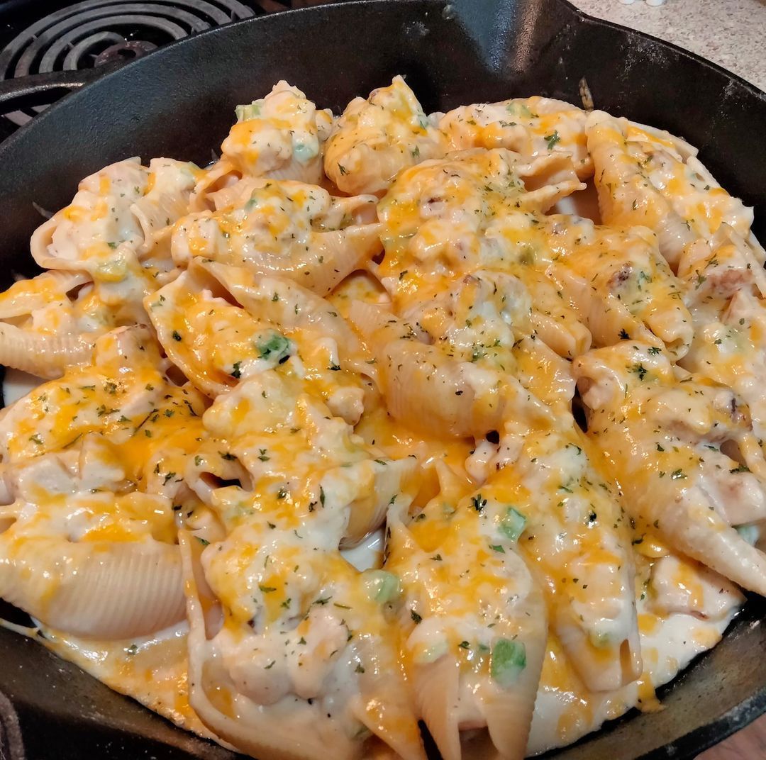 Stuffed Buffalo Chicken Shell Recipe - Nine Recipes
