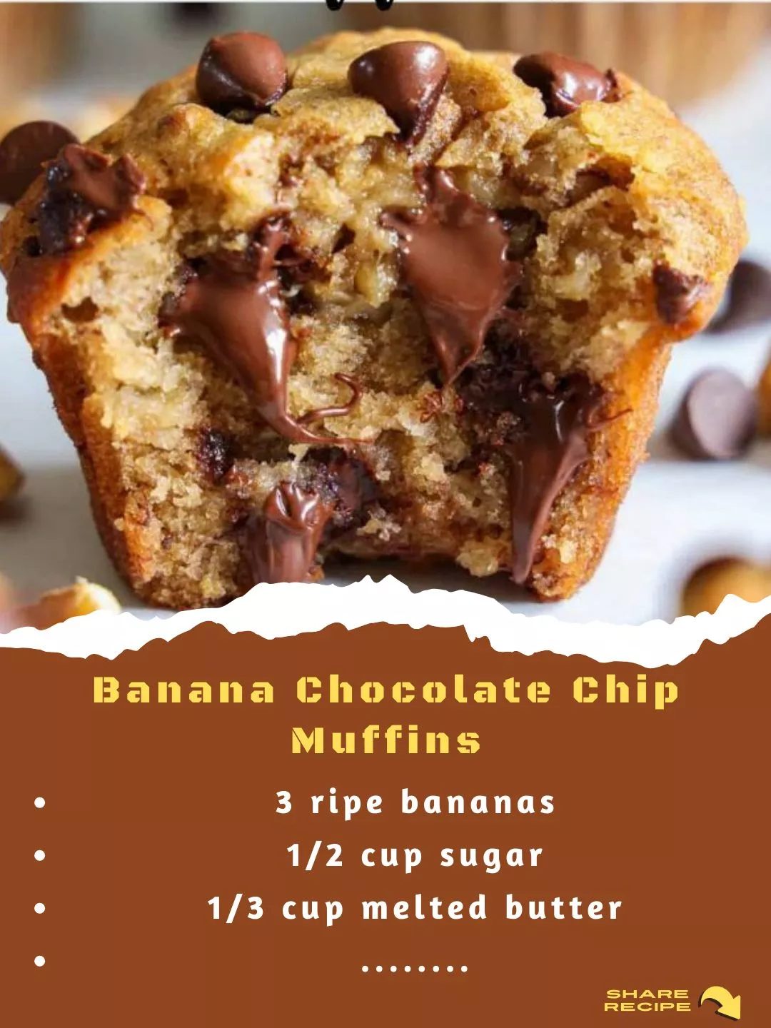 Banana Chocolate Chip Muffins - Easy Family Recipes