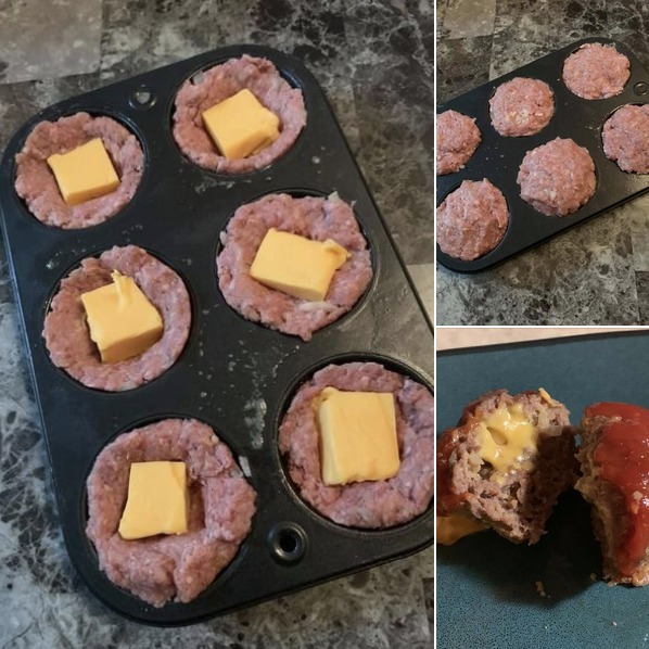 Cheesy Stuffed Mini Meatloaves - Easy Family Recipes