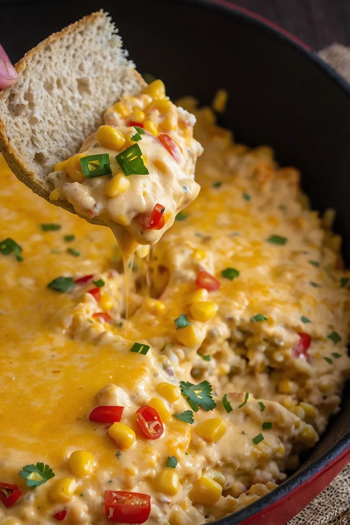 Creamy Cheesy Spicy Hot Corn Dip - Easy Family Recipes