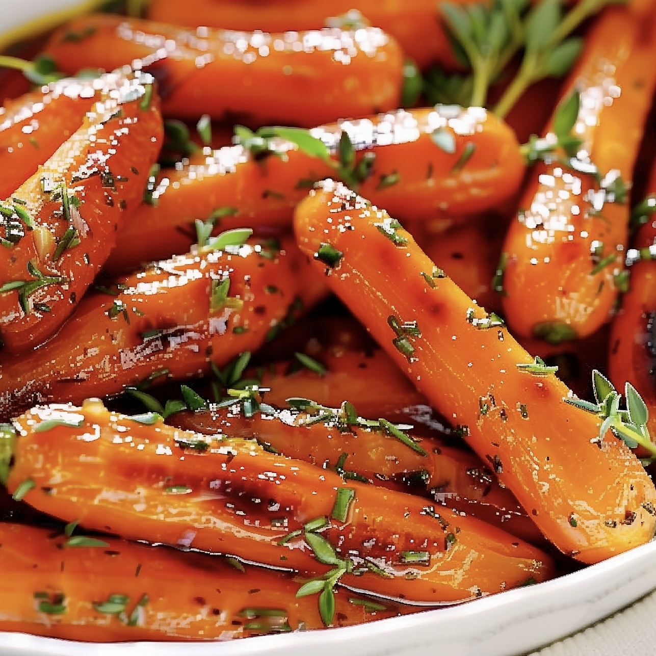 Honey Garlic Butter Roasted Carrots - Easy Family Recipes