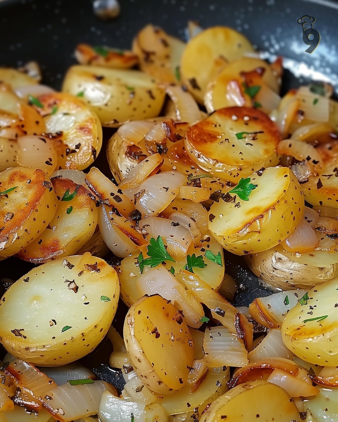 Crispy Fried Potatoes and Onions - Nine Recipes
