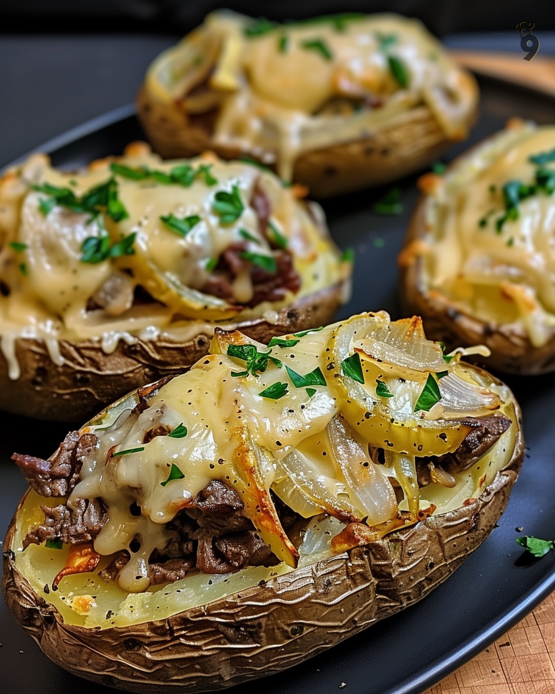 Philly Cheesesteak Baked Potatoes - Easy Family Recipes