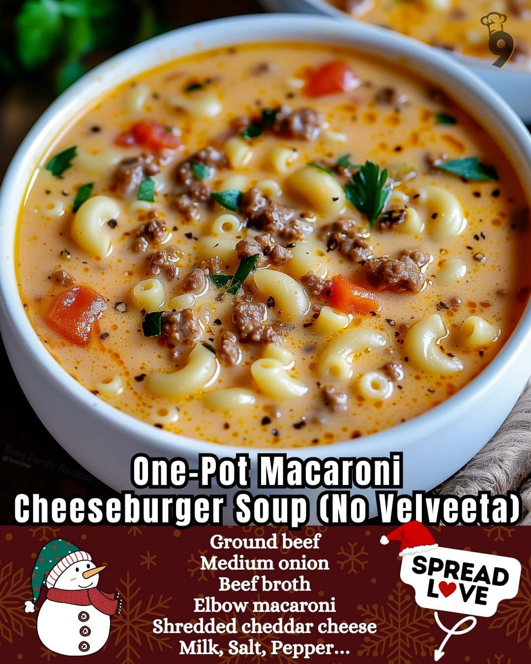 One-Pot Macaroni Cheeseburger Soup (No Velveeta) - Easy Family Recipes