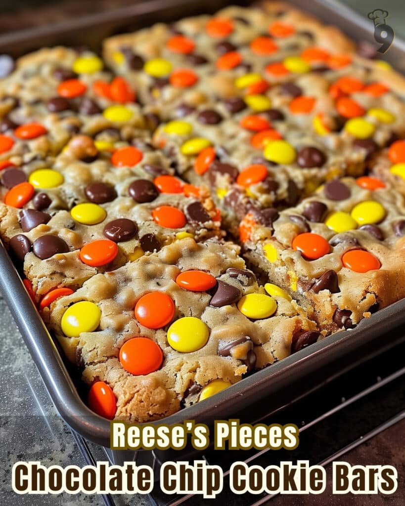 Reese’s Pieces Chocolate Chip Cookie Bars - Easy Family Recipes