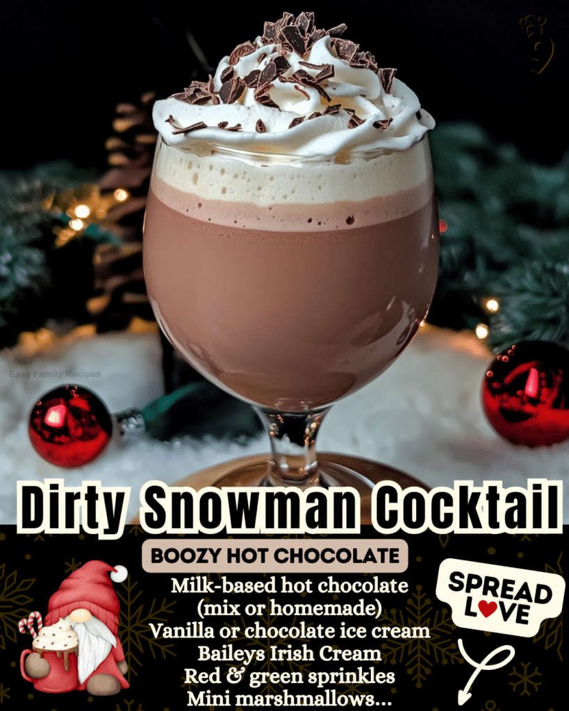 Christmas Dirty Snowman Cocktail (Adult Hot Chocolate) - Nine Recipes