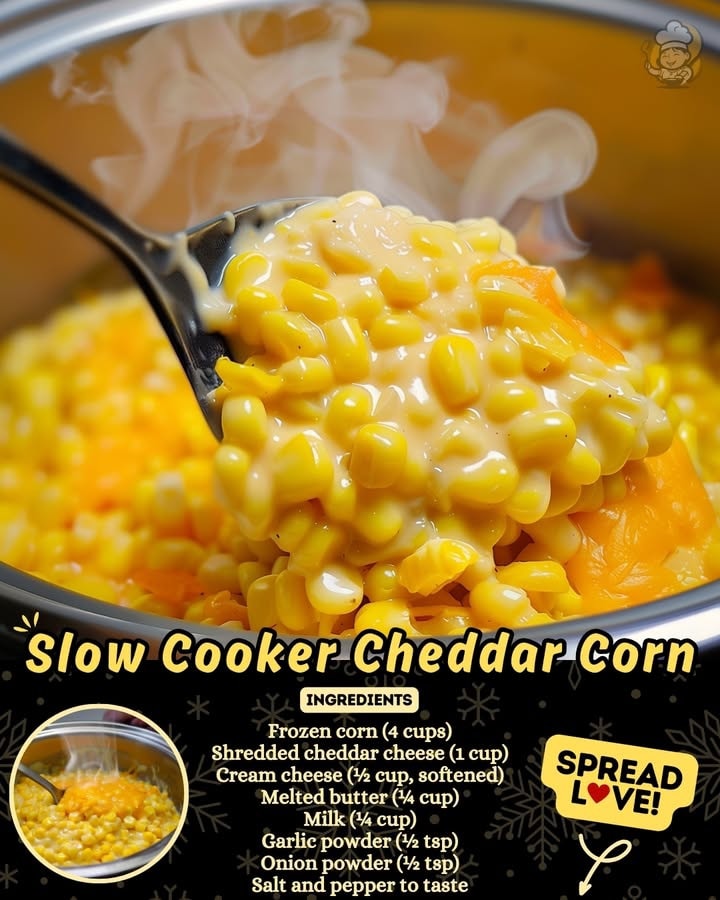 Slow Cooker Cheddar Corn Recipe - Nine Recipes