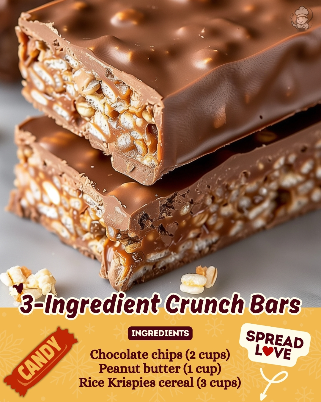3 Ingredient Crunch Bars Recipe - Nine Recipes