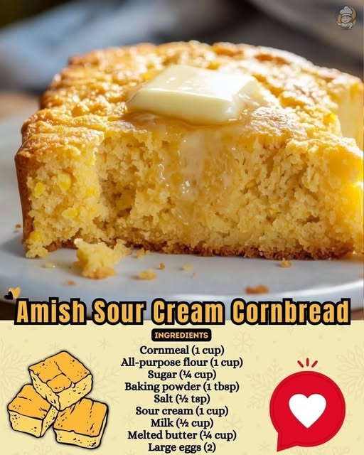 Amish Sour Cream Cornbread Recipe - Easy Family Recipes