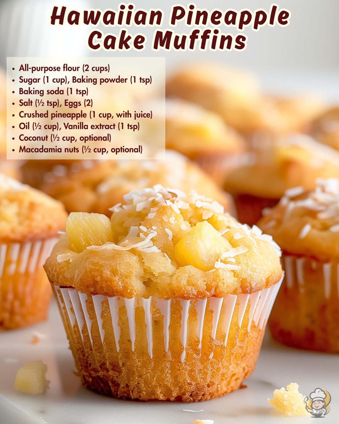 Hawaiian Pineapple Cake Muffins Recipe - Easy Family Recipes
