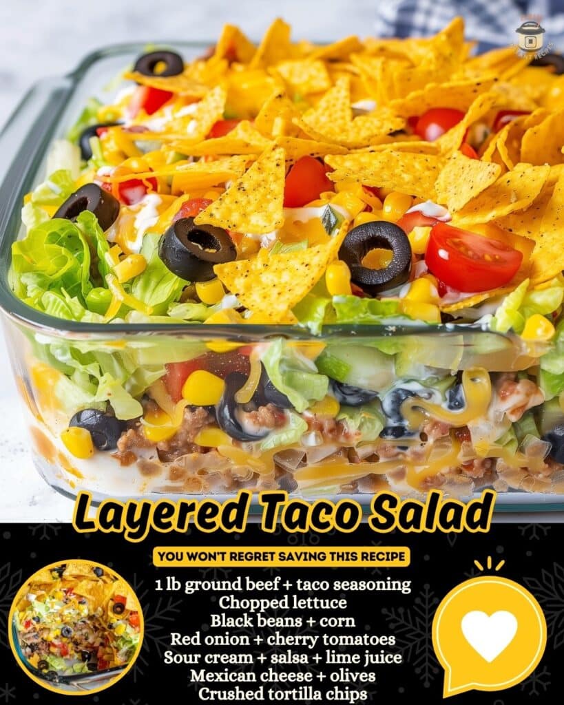 Layered Taco Salad Recipe - Easy Family Recipes