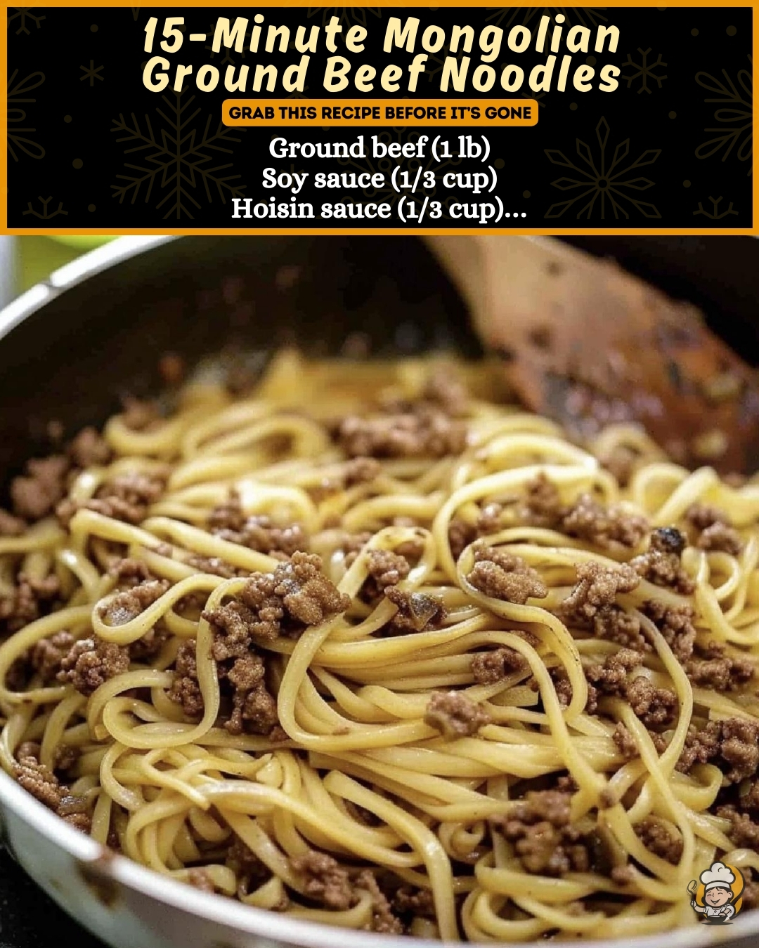 15-Minute Mongolian Ground Beef Noodles - Nine Recipes