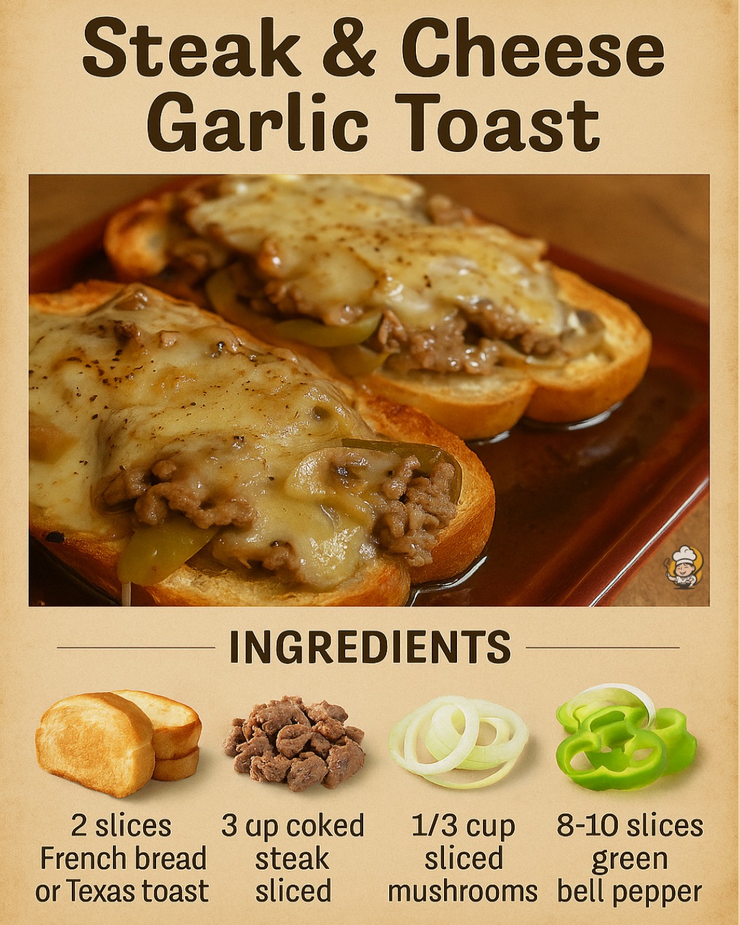 Steak & Cheese Garlic Toast Recipe - Easy Family Recipes