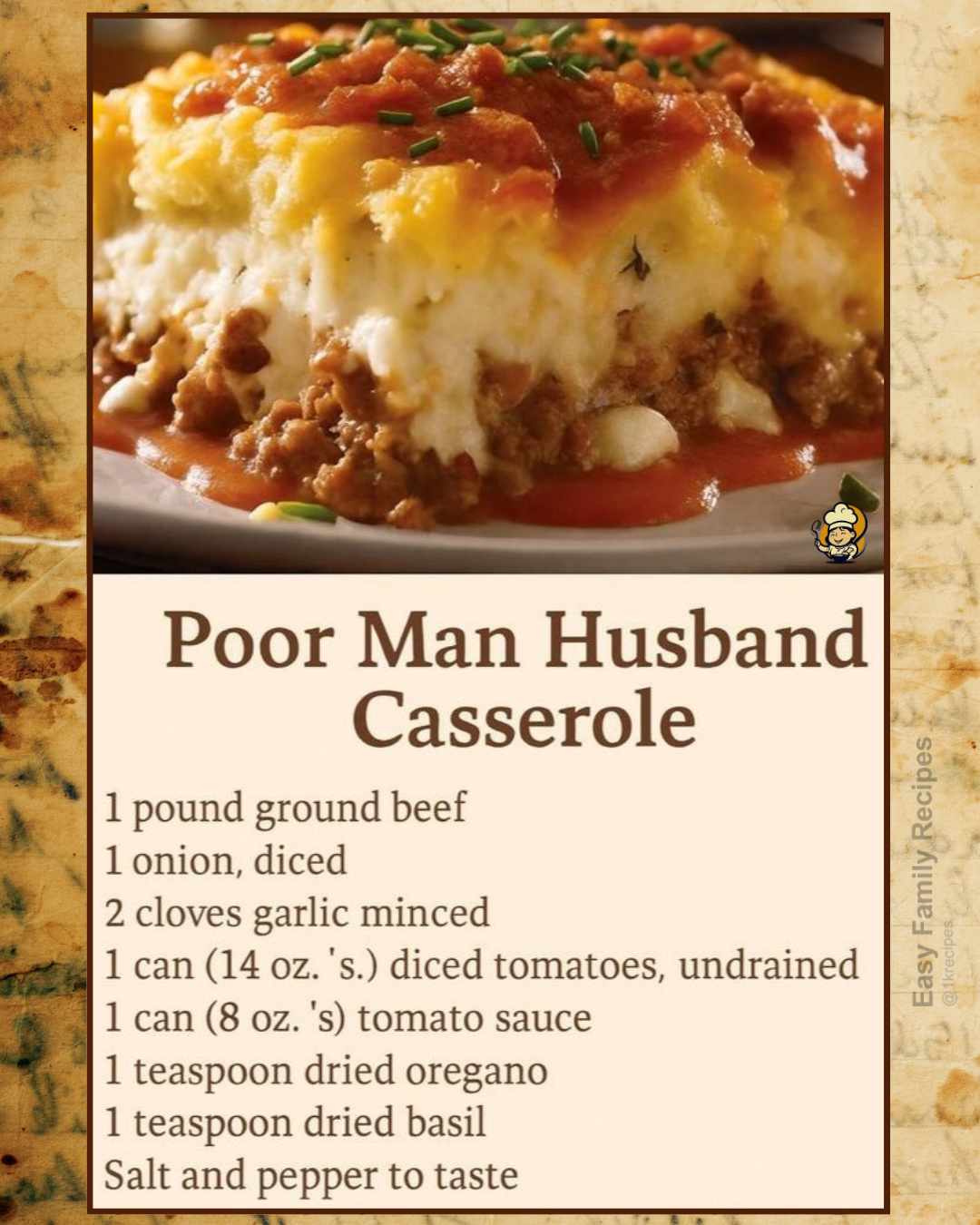 Old-fashioned Poor Man Husband Casserole Recipe - Easy Family Recipes